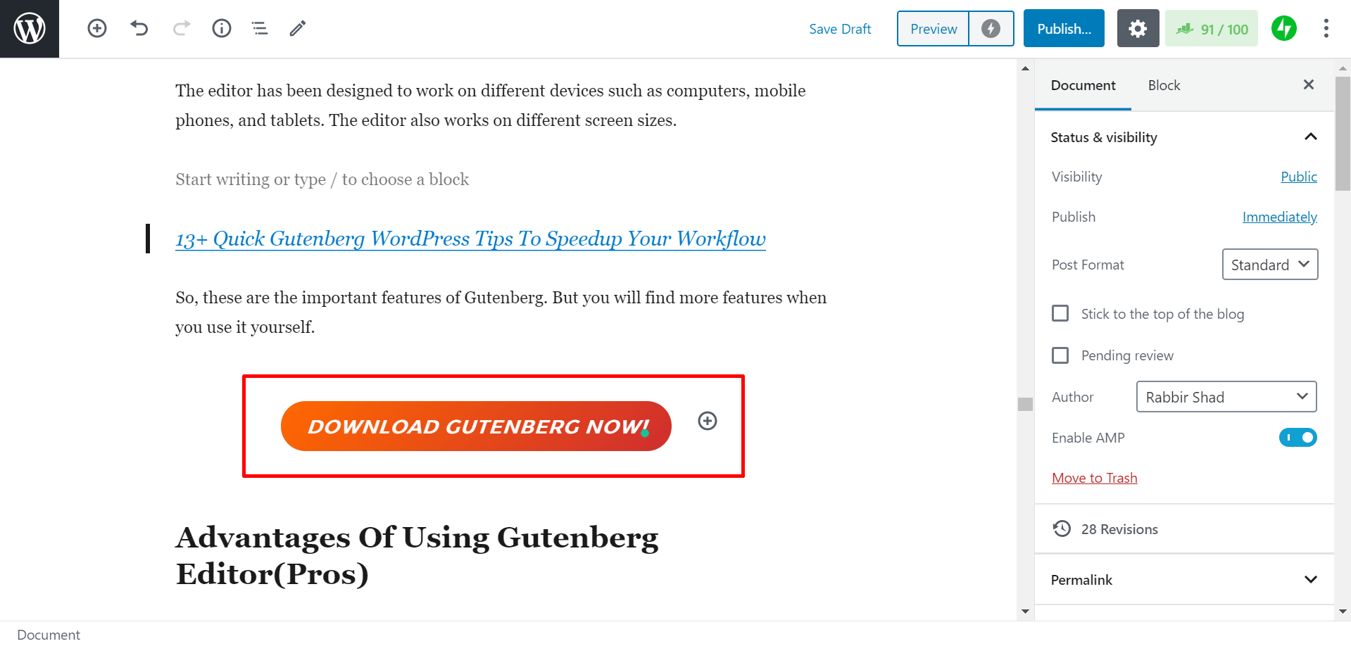 Wordpress Gutenberg Editor Feature Review And Performance Checking