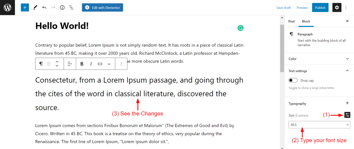 How to Change Font Size in WordPress - WP Hive