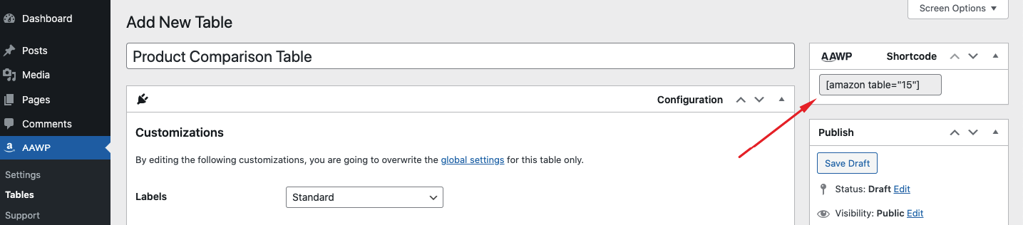 Create A Wordpress Product Comparison Table Using Aawp